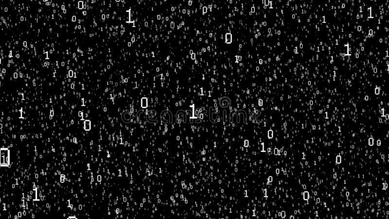 Binary Code Blue Background with Digits on Screen. Concept of Mining Cryptocurrency and Bitcoin ...