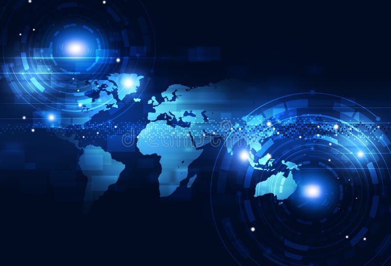 Digital Technology Blue Background Stock Illustration - Illustration of ...