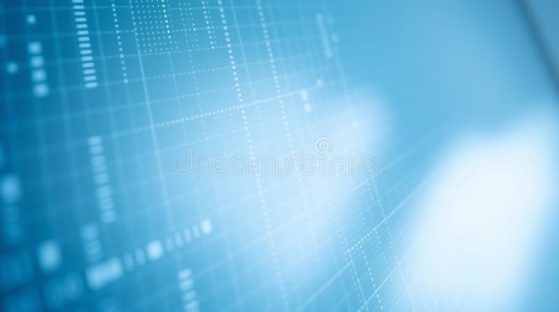 Digital Technology Blue Grid Background with Data Points Abstract ...