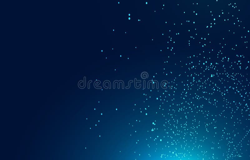 Digital Technology Blue Particle Background with Light Effect Stock ...