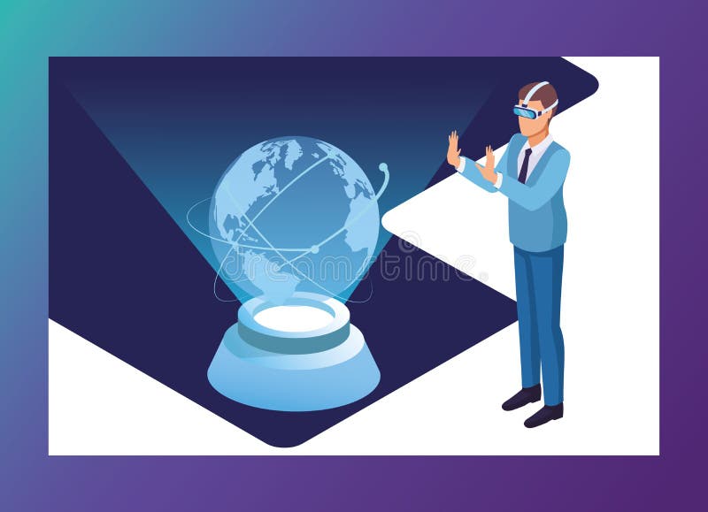 Digital Technology Blue Symbols Stock Vector - Illustration of energy ...