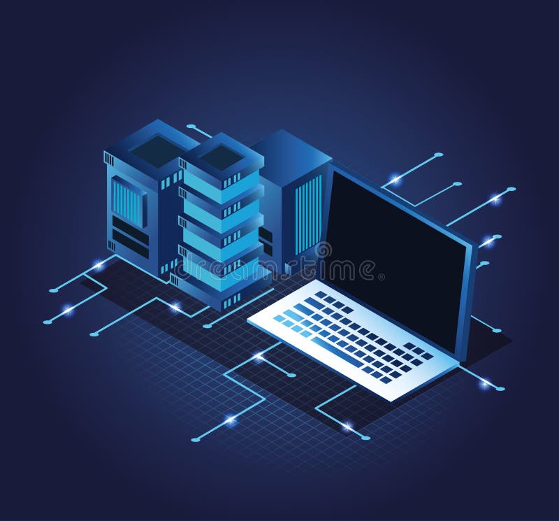 Digital Technology Blue Symbols Stock Vector - Illustration of business ...