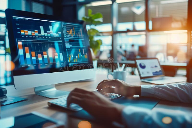 Digital Technology for Business, Creative Visual of Marketing Data ...