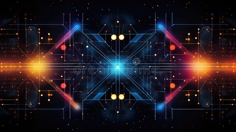 Digital Technology Circuit Lines Stock Illustration - Illustration of ...