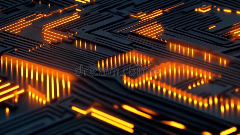 Digital Technology Circuit Pattern with Electric Glow Stock Video ...