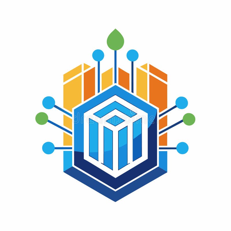 Digital Technology Company Logo Featuring a Hexagonal Structure, Basic ...