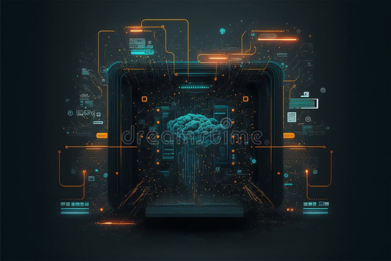 Digital Technology Computer Data Center Stock Illustration ...