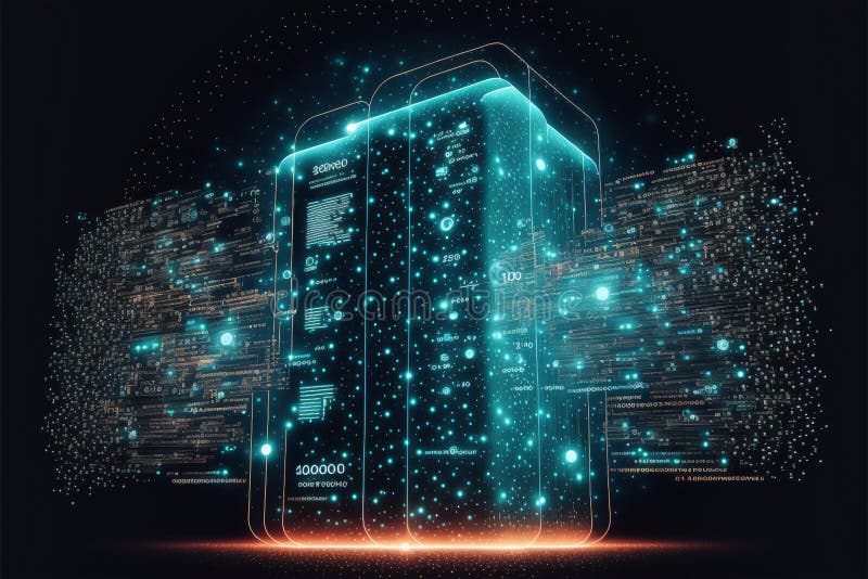 Digital Technology Computer Data Center Stock Illustration ...