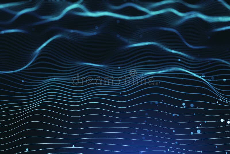 Digital Technology Concept with Abstract Dark Wallpaper and Flowing ...