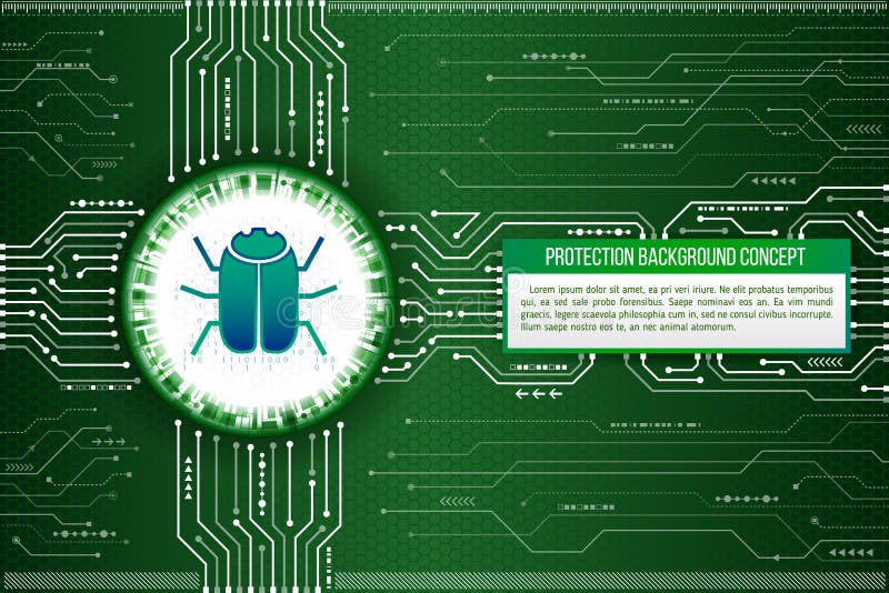 Digital Technology Concept of Background with a Hacker Bug. Mode Stock ...