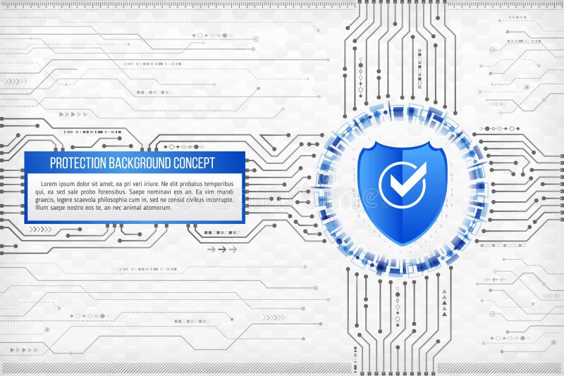 Digital Technology Concept of Background with a Shield. Modern S Stock ...