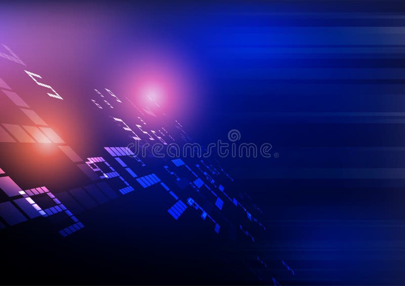 Digital Technology Concept, Digits Number and Abstract Circuit O Stock ...