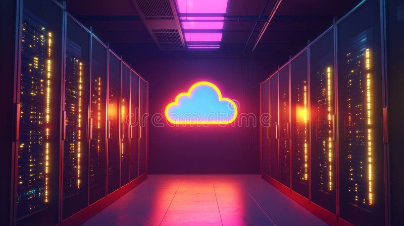 A Digital Technology Concept Featuring Cloud Storage and Social Media ...