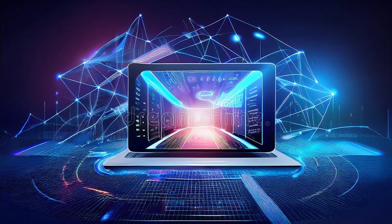 Digital Technology Concept Icon Laptop Tablet Work Design Background ... Digital Technology Concept Icon Laptop Tablet Work Design Background ...