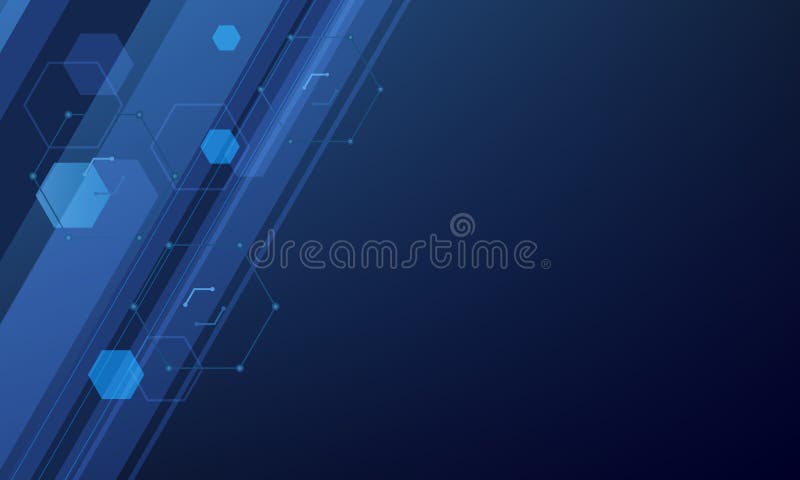 Digital Technology Connect Blue Background, Cyber Information, Abstract ...