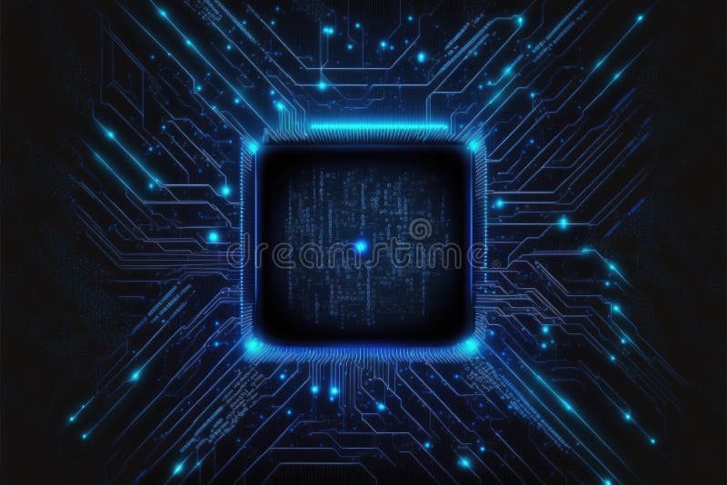 Digital Technology, Connectivity Background. Digital Data Square Blue ...