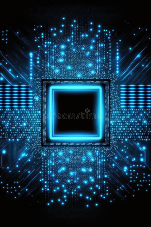 Digital Technology, Connectivity Background. Digital Data Square Blue ...