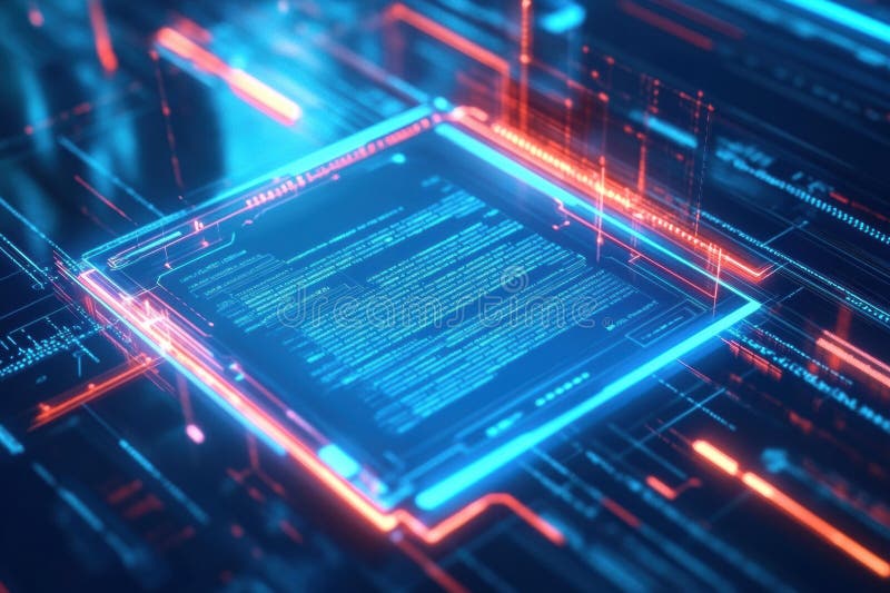 Digital Technology Creates a Futuristic Interface with Illuminated ...