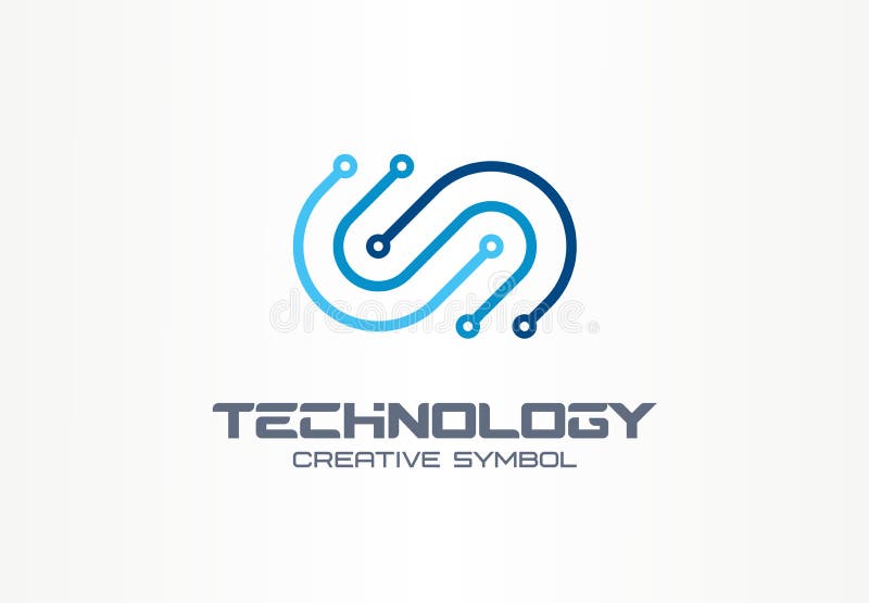 Digital Technology Creative Symbol Concept. Electronics, Software ...