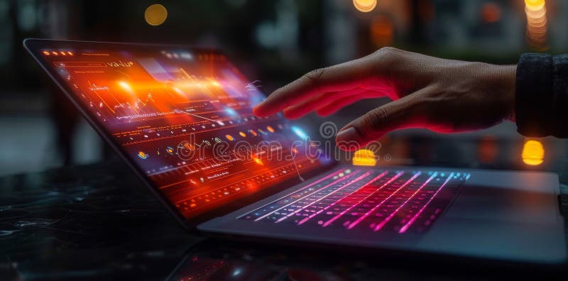 Digital Technology, Data Processing and Engineering, Cloud Computing Concept. Computer ...