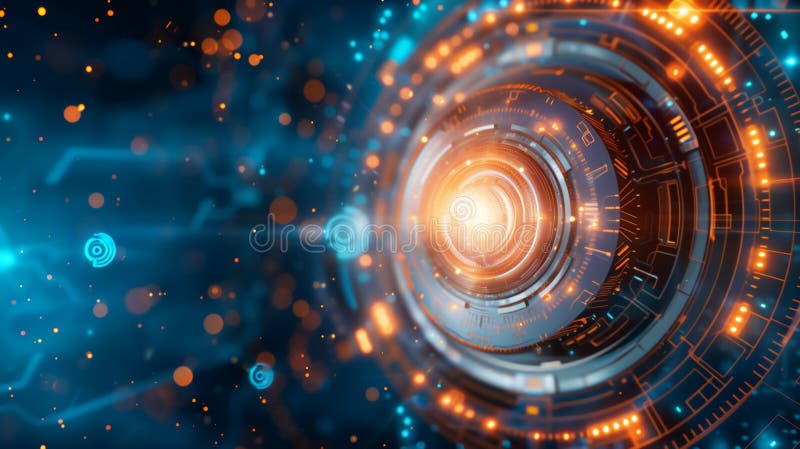 Digital Technology Depth of Field Background Generative AI Stock ...