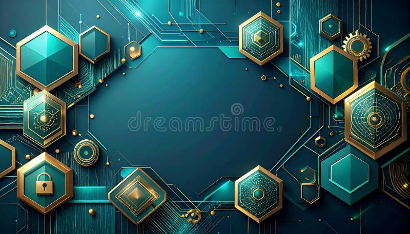 Digital Technology Design Modern Workspace Graphic Art Abstract Close ...