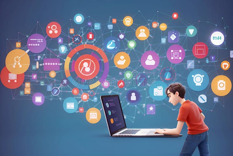 Digital Technology Development Stock Illustration - Illustration of ...