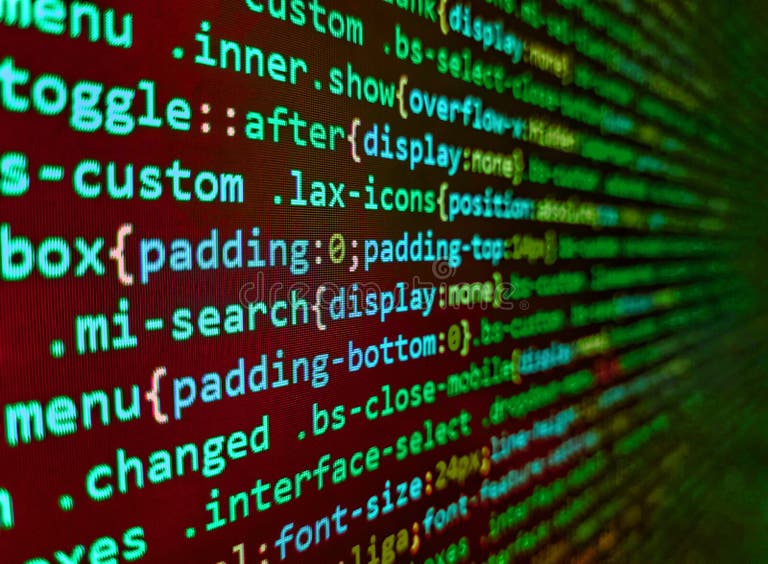 Digital Technology on Display. Computer Programming Source Code. Programming Code Abstract ...