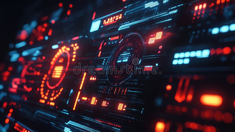Digital Technology Displaying Futuristic User Interface and Data Stock Photo - Image of ...