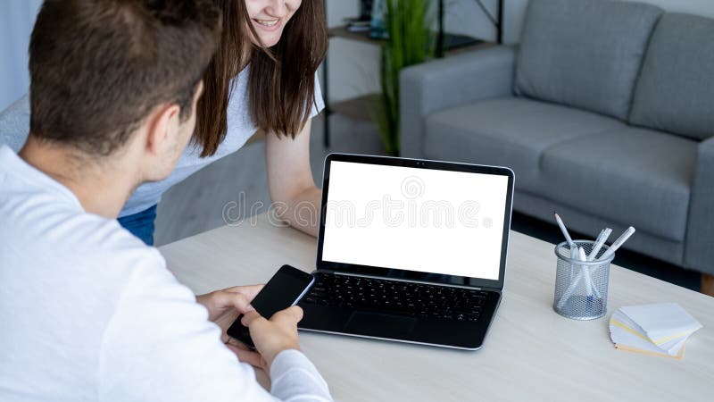Digital Technology Distance Work Computer Mockup Stock Photo - Image of ...