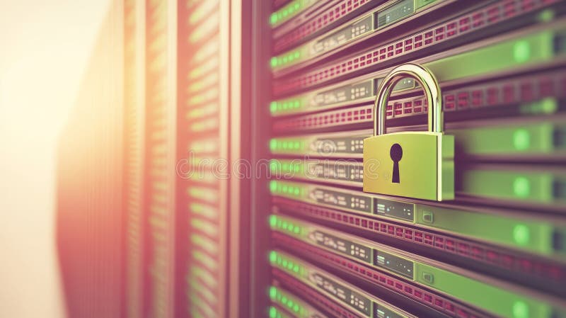 A Digital Technology Environment is Represented by a Server Rack with a ...