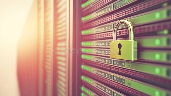 A Digital Technology Environment is Represented by a Server Rack with a ...