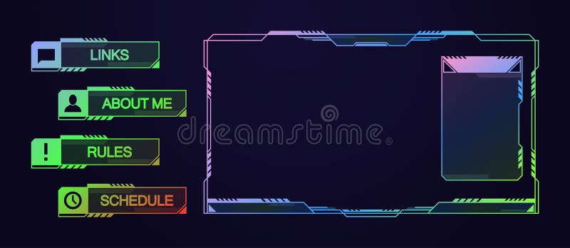 Digital Technology Frame for Streamers. Ui, Ux Futuristic Hud, Virtual ...