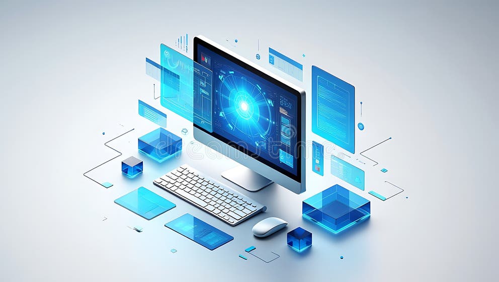 Futuristic Computer Network Stock Illustrations – 432,092 Futuristic ...