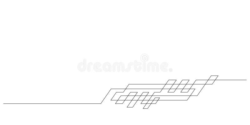 Digital Technology Graphic Design Element in One Line Minimalist Stock ...