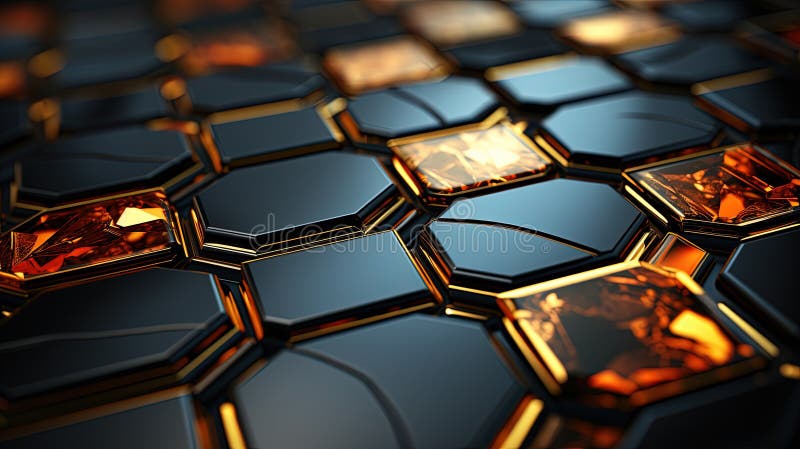 Digital Technology Grey and Gold Geometric Random Rock Stone Blocks ...