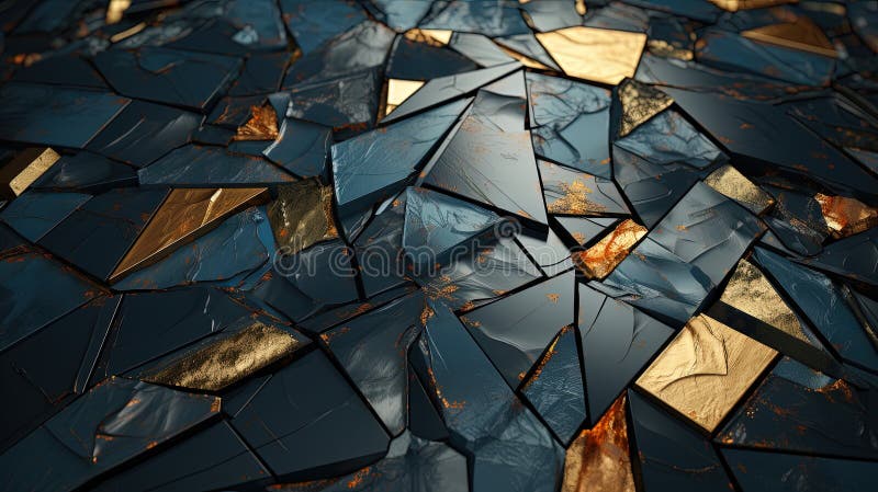 Digital Technology Grey and Gold Geometric Random Rock Stone Blocks ...