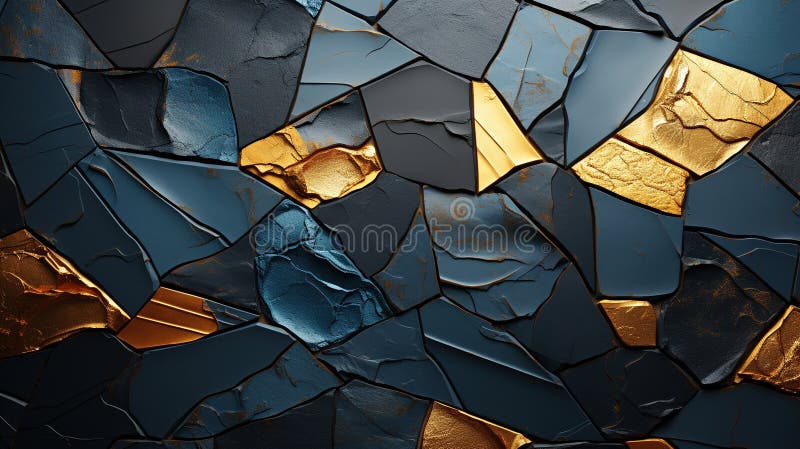 Digital Technology Grey and Gold Geometric Random Rock Stone Blocks ...