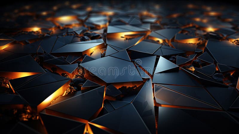 Digital Technology Grey and Gold Geometric Random Triangle Blocks ...