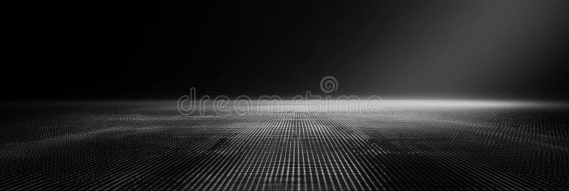 Digital Technology Grid Pattern with Light on Black Background ...