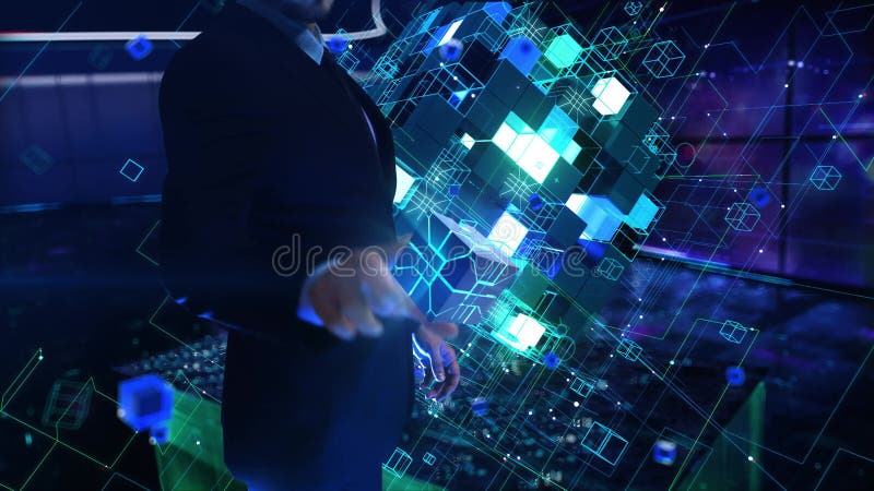 Welcome To ChaGPT- Businessman Working with Virtual Reality at Office ...