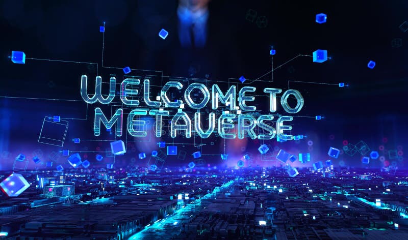 Welcome To Metaverse - Businessman Working Touching with Augmented ...