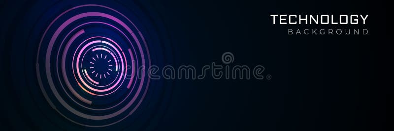 Digital Technology Hud Glowing Banner Stock Illustration - Illustration ...