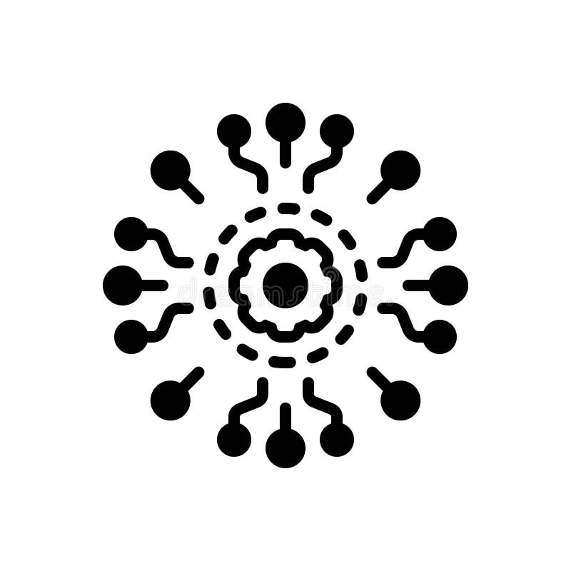 Black Solid Icon for Digital Technology, Digital and Setting Stock ...