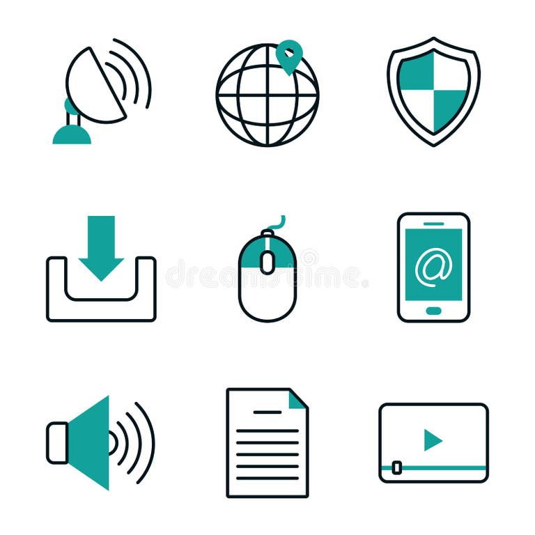 Digital and Technology Icon Set Vector Design Stock Vector ...