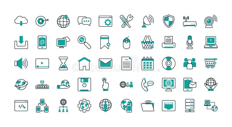 Digital and Technology Icon Set Vector Design Stock Vector ...