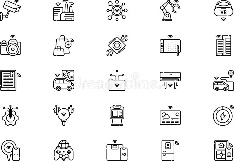 Digital Technology Icons Collection is a Vector Illustration with ...