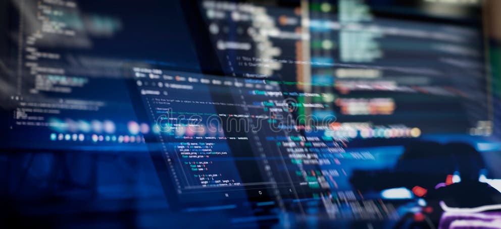 Digital Technology Industry Concept Development of Programming and Coding Technologies. Stock ...