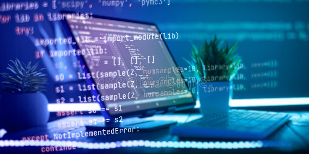 Digital Technology Industry Concept Development of Programming and Coding Technologies. Stock ...