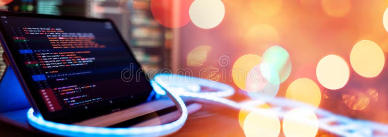 Digital Technology Industry Concept Development of Programming and Coding Technologies. Stock ...